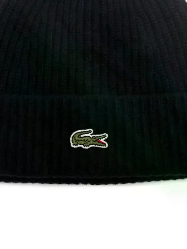 Lacoste Logo-patch Ribbed Beanie Hat