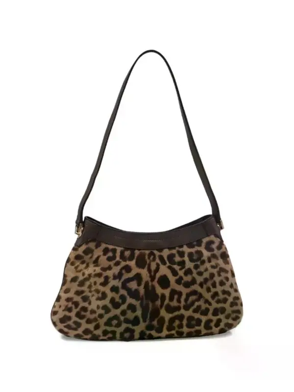 FERRAGAMO Gancini Leopard-print Shoulder Bag - Brown