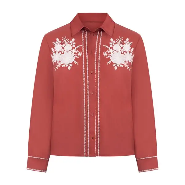 BINDU Olympia Blouse In Lava