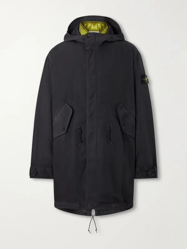 Stone Island Hooded Layered Garment-dyed Shell-tc Parka - Gray