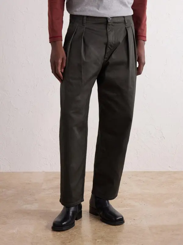 WTAPS Straight-leg Pleated Cotton-twill Trousers