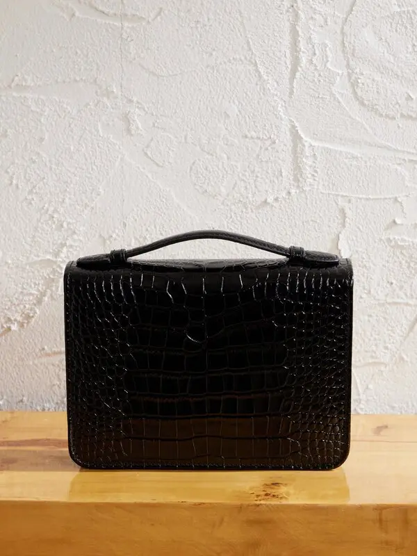 George Cleverley The Karlin Croc-effect Leather Cigar Case