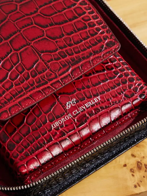 George Cleverley The Karlin Croc-effect Leather Cigar Case