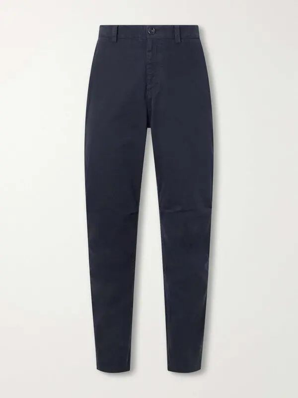 Brunello Cucinelli Straight-leg Cotton-twill Trousers - Black