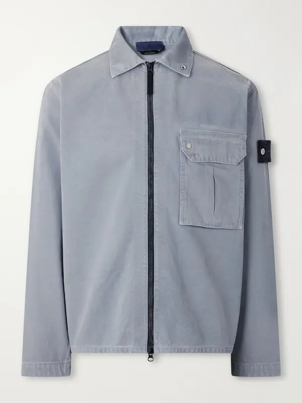 Stone Island Denim Corroded Bull Denim-tc Overshirt
