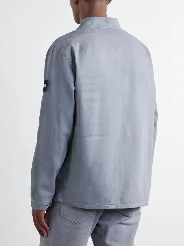 Stone Island Denim Corroded Bull Denim-tc Overshirt
