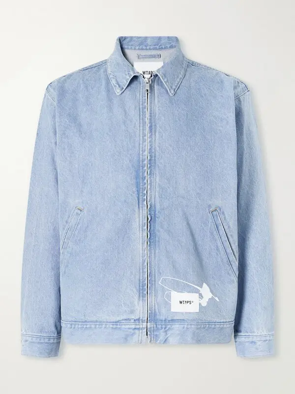 WTAPS® Wrecker Logo-appliquéd Paint-splattered Denim Jacket