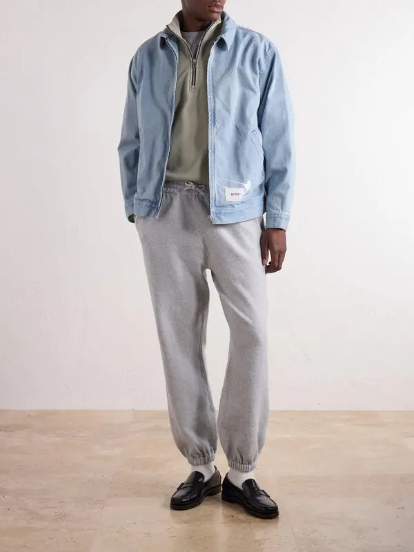 WTAPS® Wrecker Logo-appliquéd Paint-splattered Denim Jacket