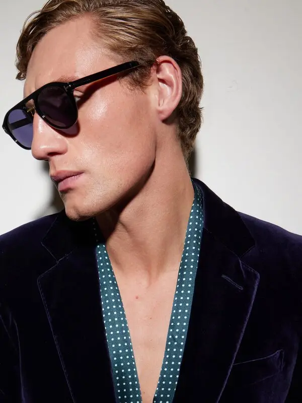TOM FORD Icon Aviator-style Acetate Sunglasses - Blue