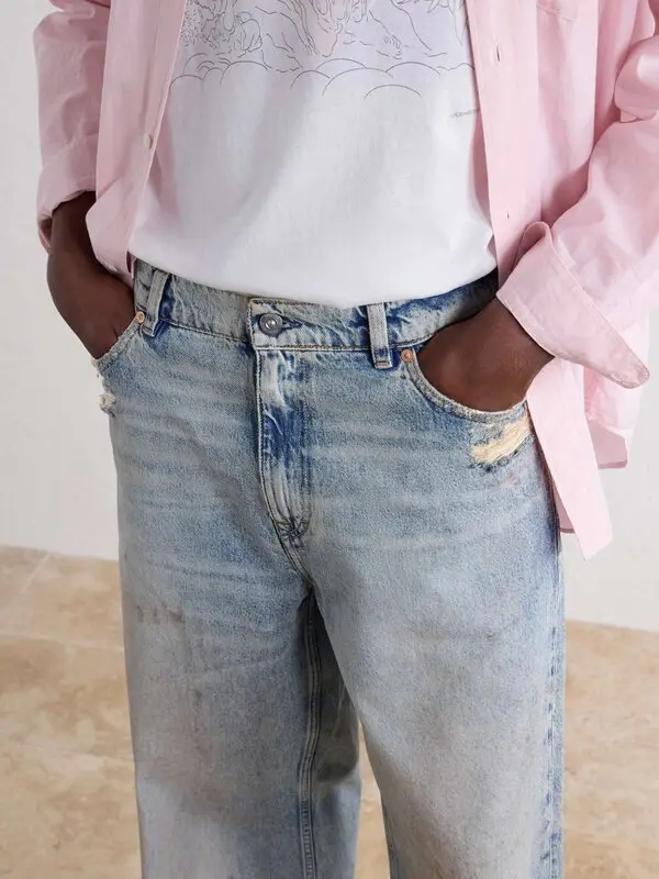 Our Legacy Vast Cut Wide-leg Distressed Jeans