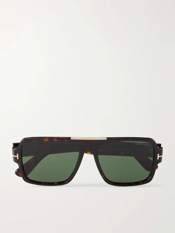 TOM FORD Sean-02 Rectangular-frame Tortoiseshell Acetate Sunglasses