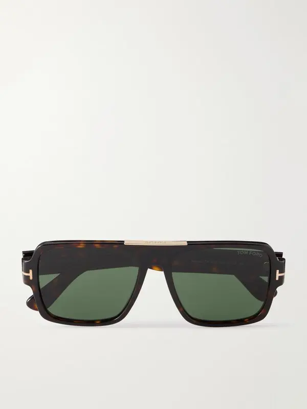TOM FORD Sean-02 Rectangular-frame Tortoiseshell Acetate Sunglasses - Brown