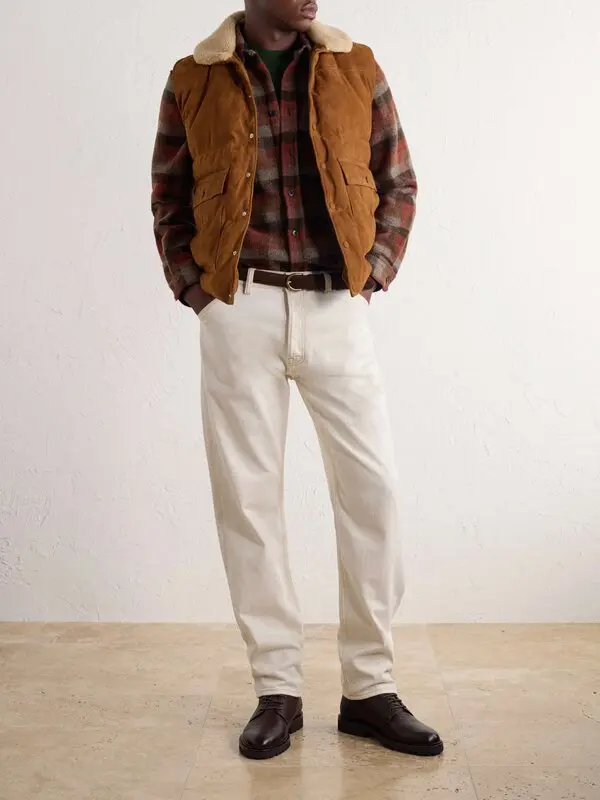 VALSTAR Shearling-trimmed Suede Down Gilet