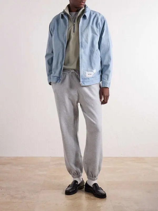 WTAPS® Tapered Logo-embroidered Cotton-blend Jersey Sweatpants