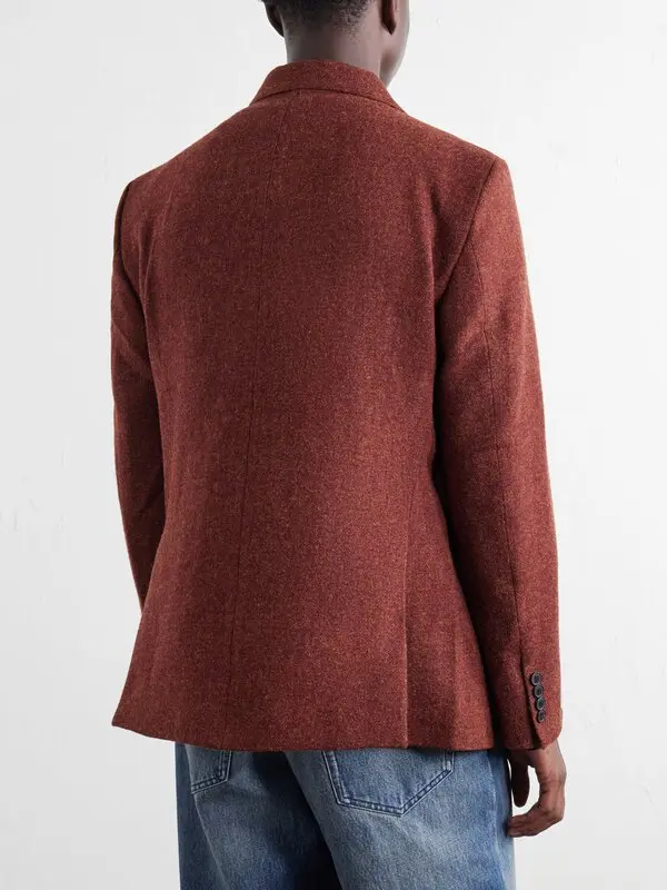 Portuguese Flannel Double-breasted Wool-tweed Blazer