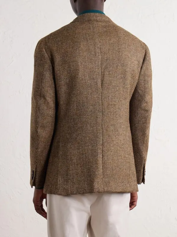 J. MUESER Waverly Herringbone Virgin Wool-tweed Blazer - Brown