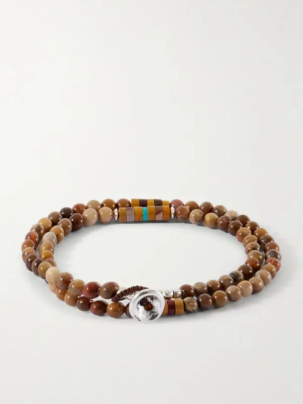 MIKIA Sterling Silver Magnesite Bracelet - Brown