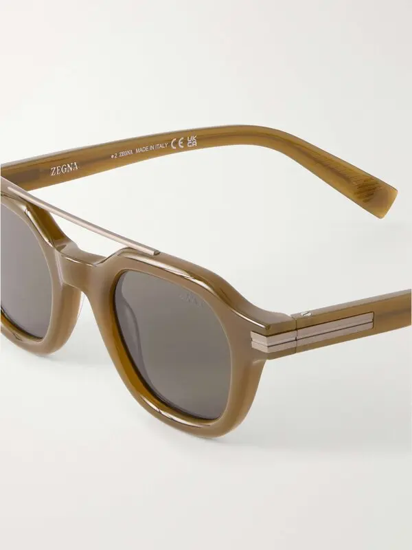 ZEGNA EYEWEAR Aviator-style Acetate Sunglasses