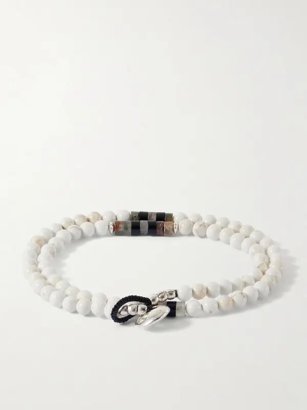 MIKIA Sterling Silver Magnesite Bracelet - White