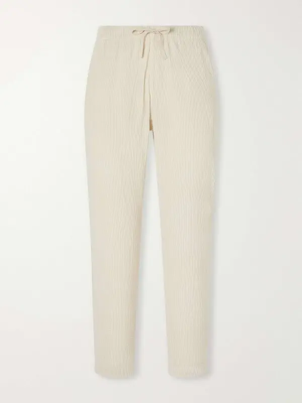 Hartford Joggy Straight-leg Cotton-corduroy Trousers - Ecru