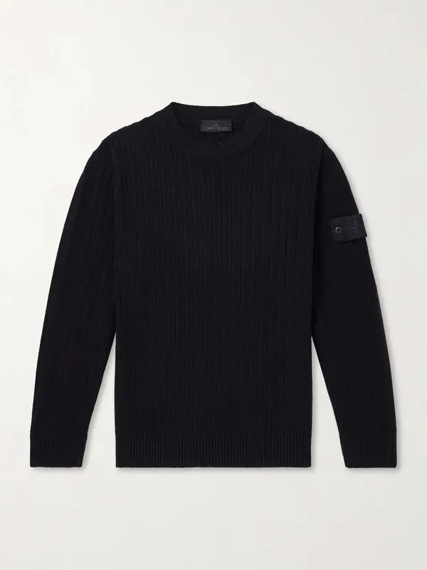Stone Island Ghost Ribbed Wool And Cashmere-blend Sweater