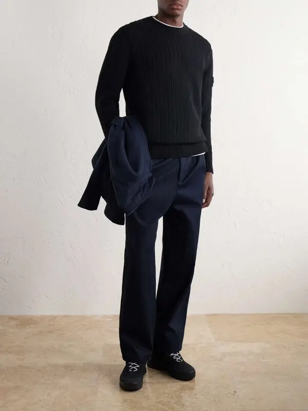 Stone Island Ghost Ribbed Wool And Cashmere-blend Sweater