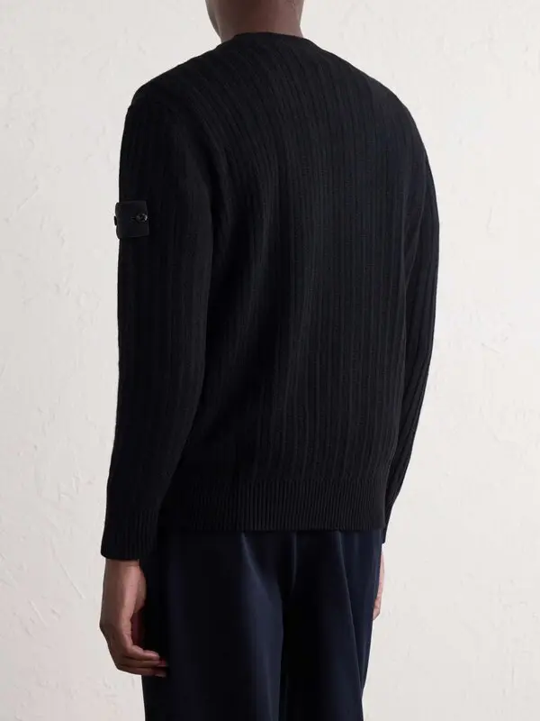 Stone Island Ghost Ribbed Wool And Cashmere-blend Sweater