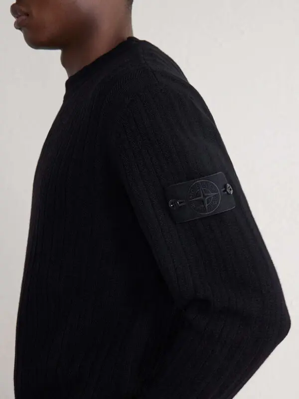 Stone Island Ghost Ribbed Wool And Cashmere-blend Sweater
