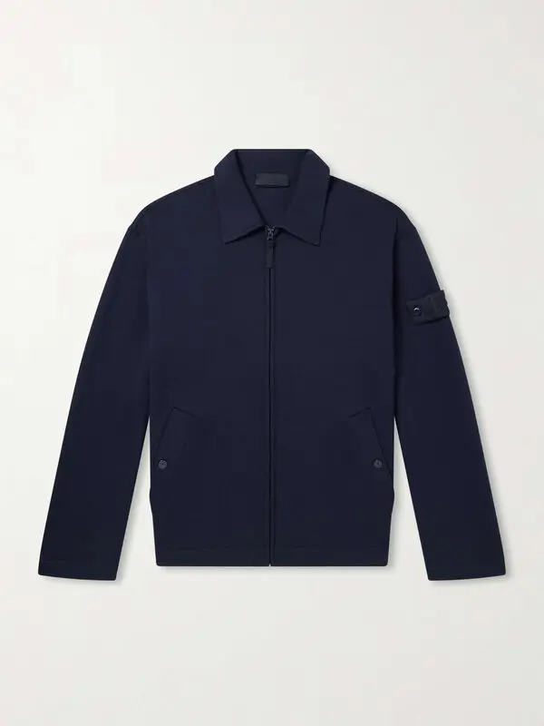 Stone Island Ghost Wool And Cotton-blend Zip-up Sweater