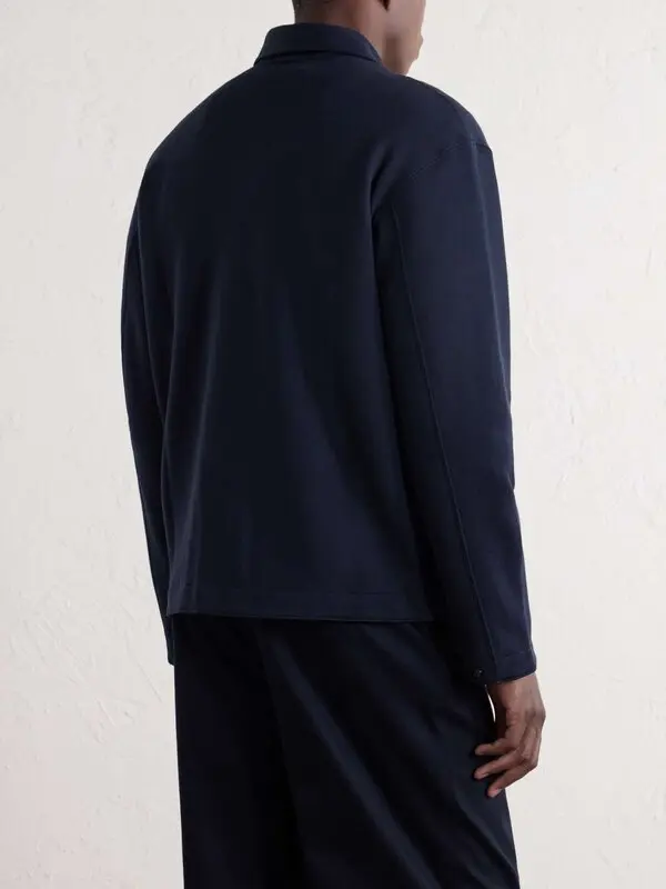 Stone Island Ghost Wool And Cotton-blend Zip-up Sweater