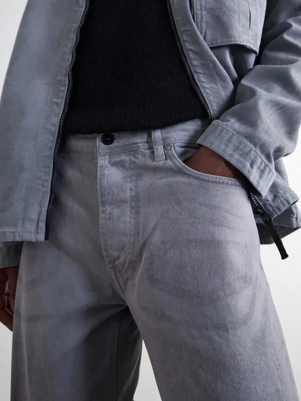 Stone Island Denim Straight-leg Corroded Bull Denim-tc Jeans - Gray