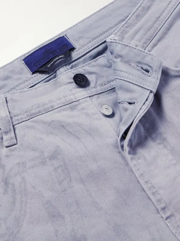Stone Island Denim Straight-leg Corroded Bull Denim-tc Jeans - Gray