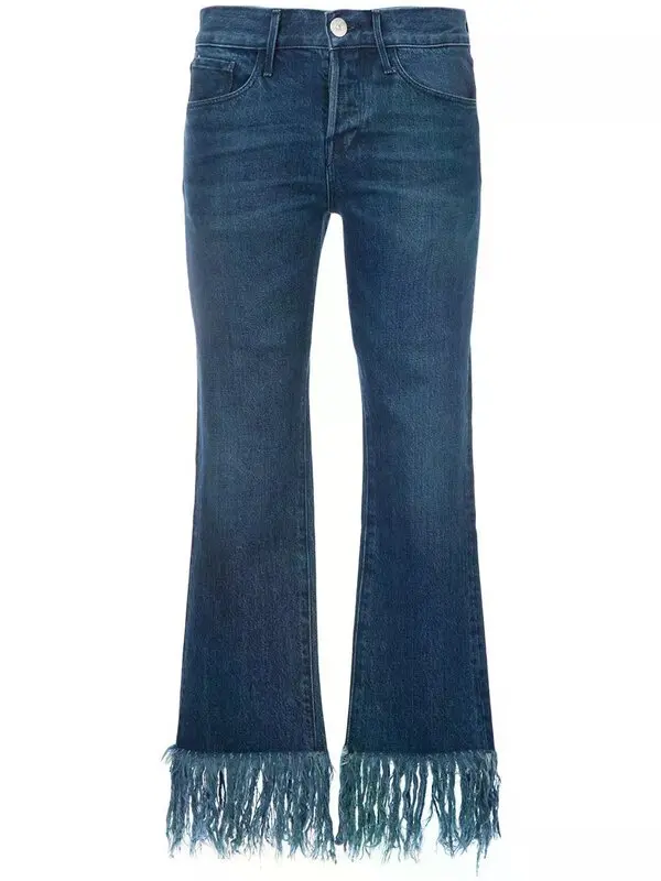 3x1 Fringed Slim-fit Jeans