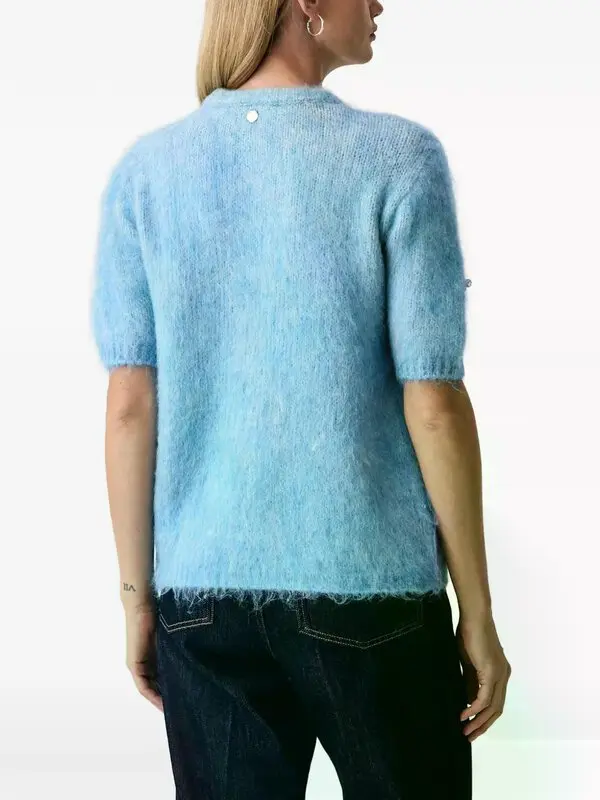 SILVIAN HEACH Crystal-embellished Short-sleeve Sweater