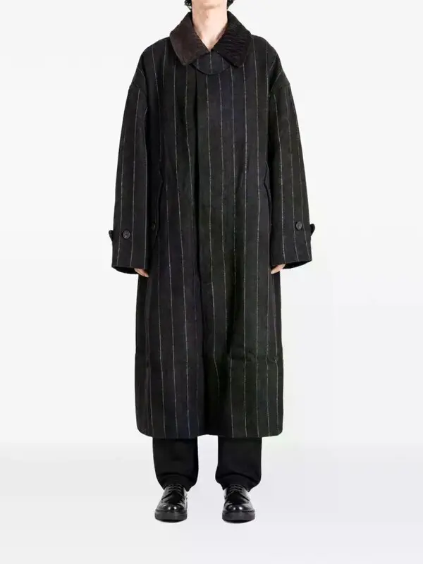 ZIGGY CHEN Pinstripe-pattern Corduroy-collar Jacket