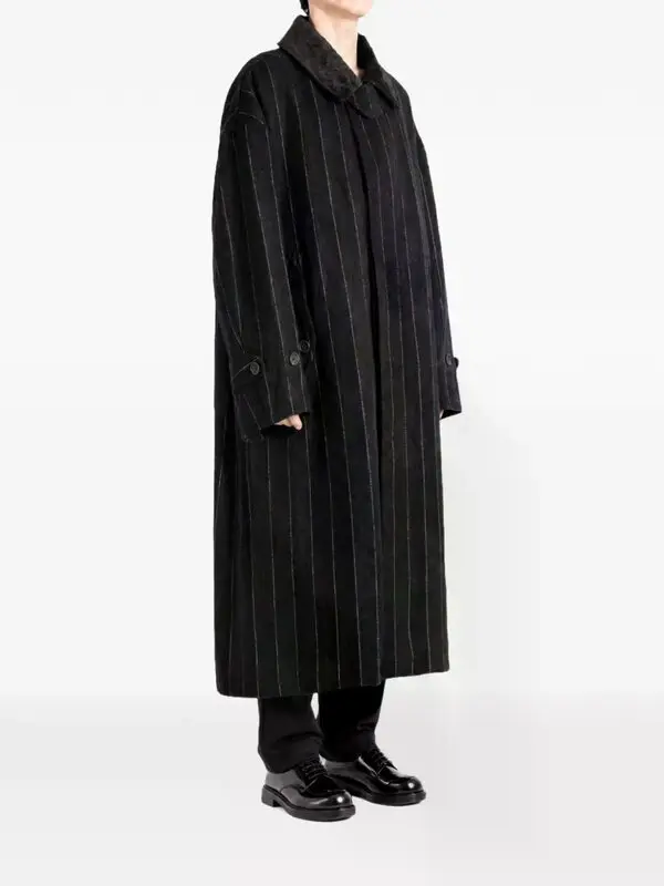 ZIGGY CHEN Pinstripe-pattern Corduroy-collar Jacket