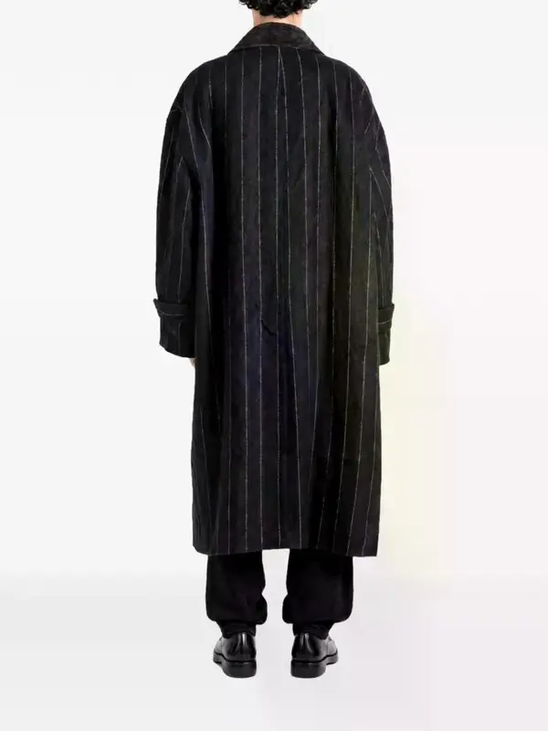 ZIGGY CHEN Pinstripe-pattern Corduroy-collar Jacket