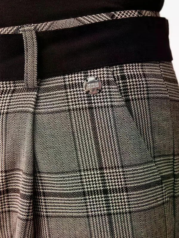 SILVIAN HEACH Check-pattern Belted Palazzo Pants