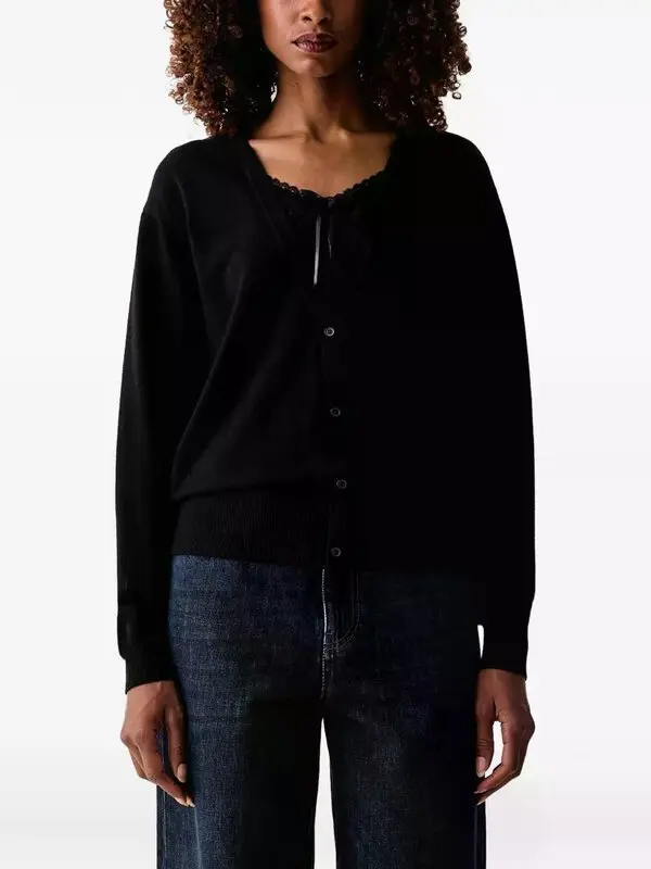 SILVIAN HEACH Essential Lace-trim V-neck Cardigan