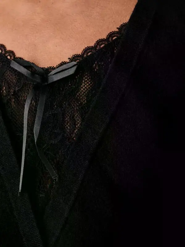 SILVIAN HEACH Essential Lace-trim V-neck Cardigan