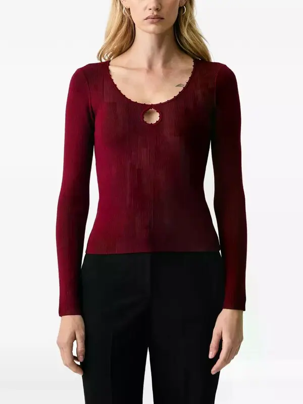 SILVIAN HEACH Cut-out Ribbed Sweater - Red