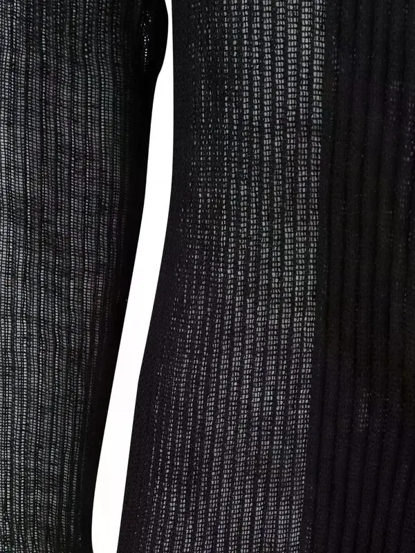 Issey Miyake Rustic Mesh Pleated Semi-sheer Shirt
