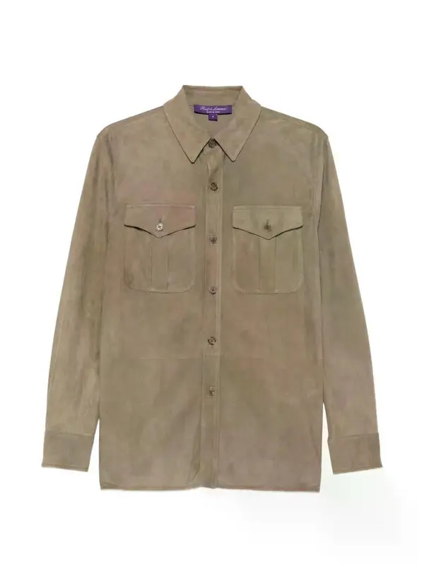 Ralph Lauren Suede Button-front Shirt - Neutrals