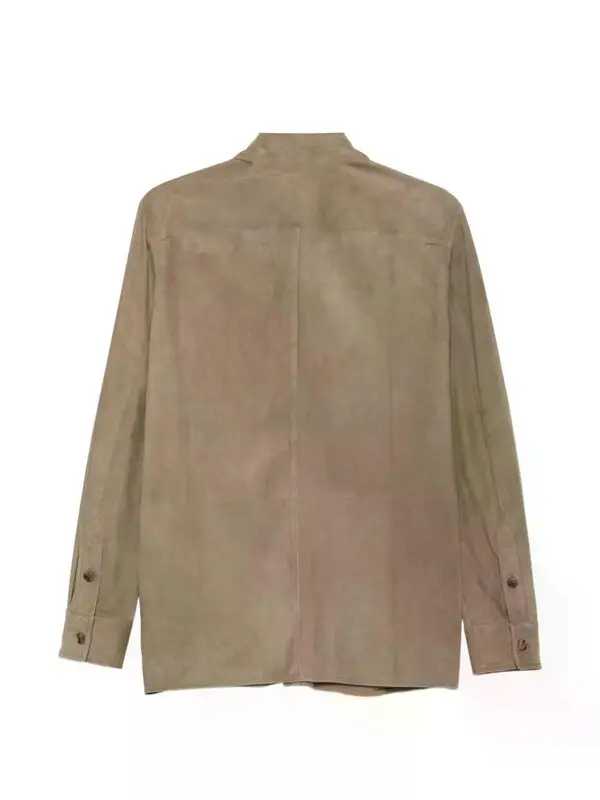 Ralph Lauren Suede Button-front Shirt