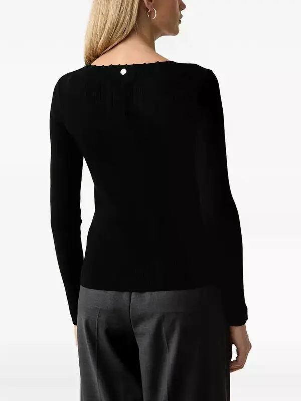 SILVIAN HEACH Ribbed-knit Scalloped-edge Sweater