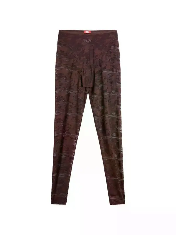 DIESEL® Leggings In Nylon Camouflage Lace - Brown