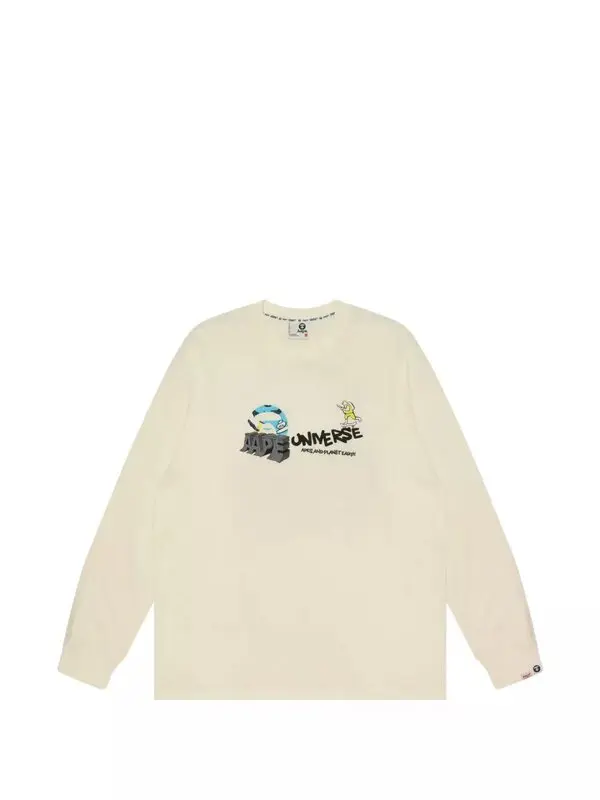 AAPE BY *A BATHING APE Moonface Graphic Long-sleeve T-shirt - Blue