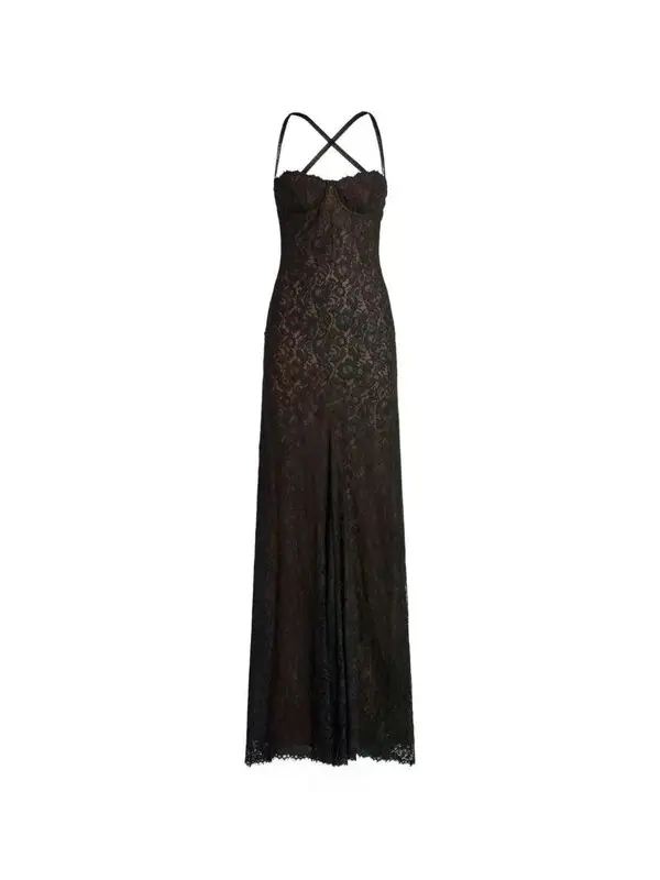 Etro Long Floral Lace Dress - Black