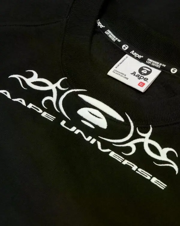 AAPE BY *A BATHING APE Moonface Logo-embroidered Sweatshirt - Black