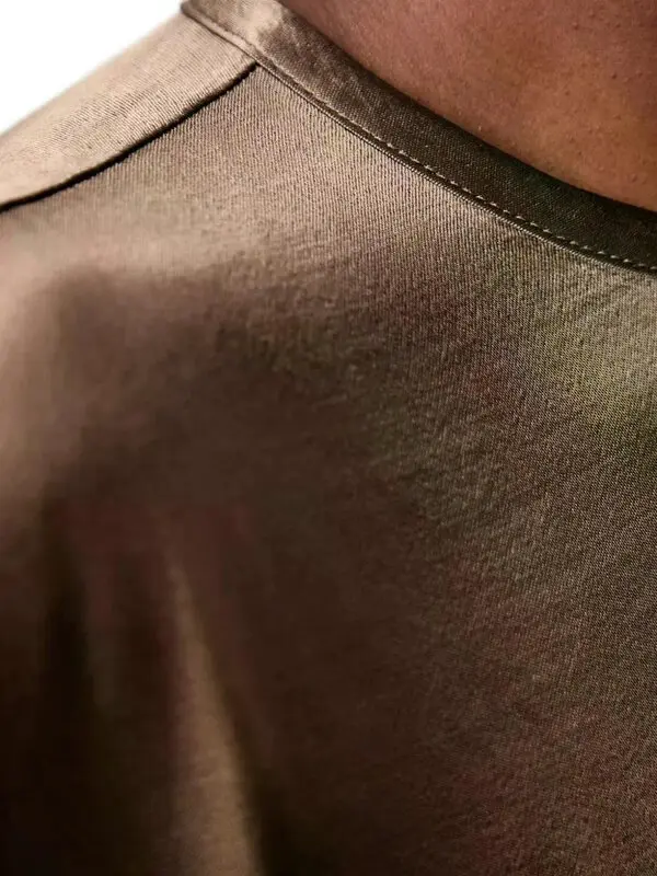 Sisley Satin-finish Short-sleeve Blouse